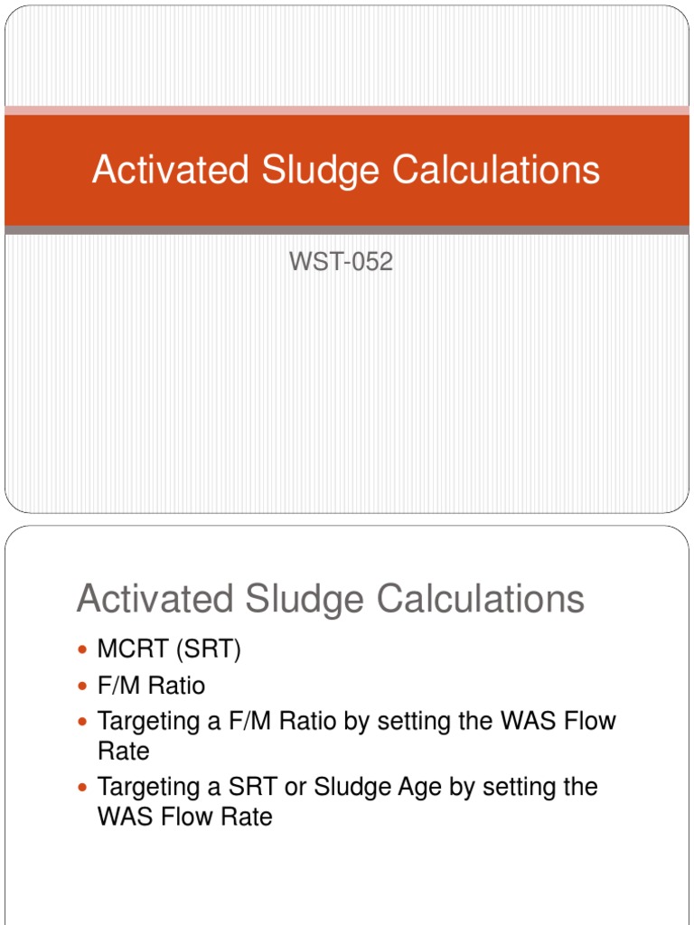 Activated Sludge Calculations Guide | PDF | Biodegradable Waste ...