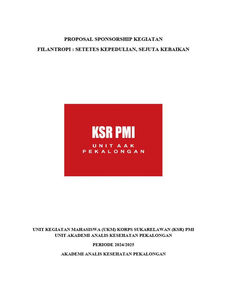 Proposal Sponsorship Baksos 2025 Fix | PDF