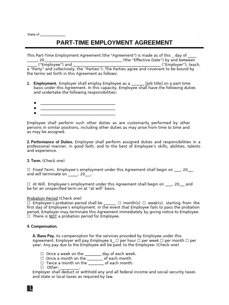 Part Time Employment Agreement | PDF | Trade Secret | Employment