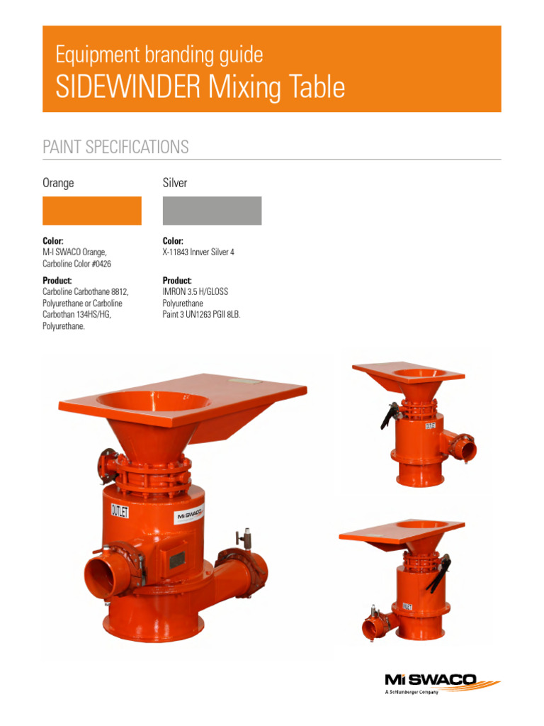 1357ee M-I Swaco Sidewinder Mixing Table 25july2014 | PDF