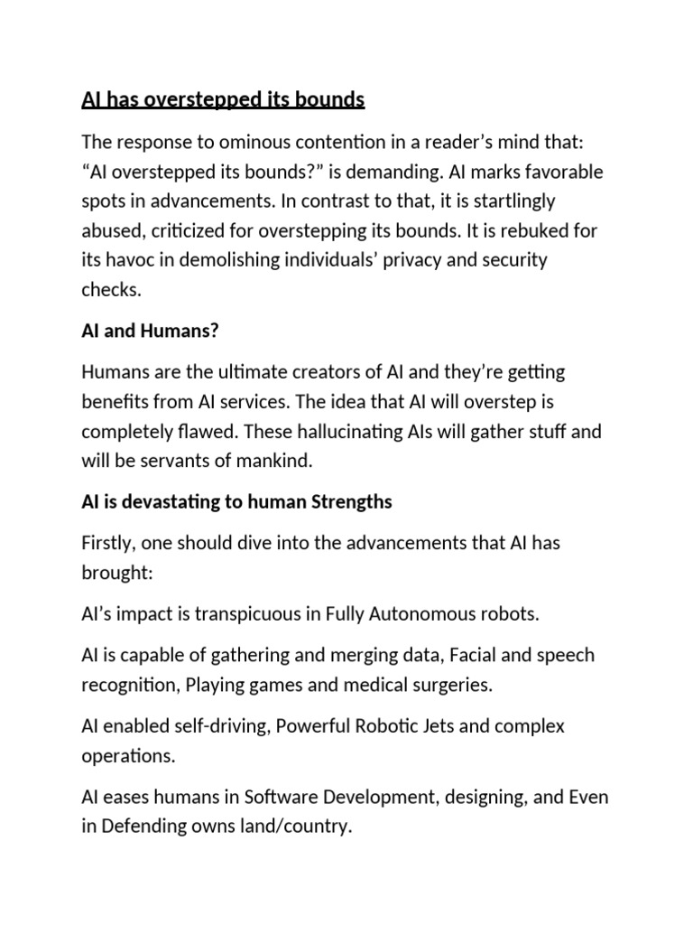 AI Has Overstepped Its Bounds | PDF