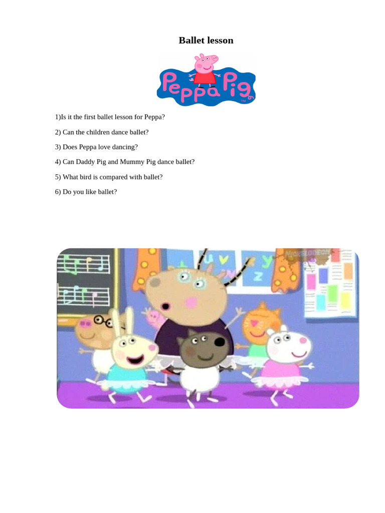 Peppa Pig Ballet Lesson Activities With Music Songs Nursery Rhymes Fun ...
