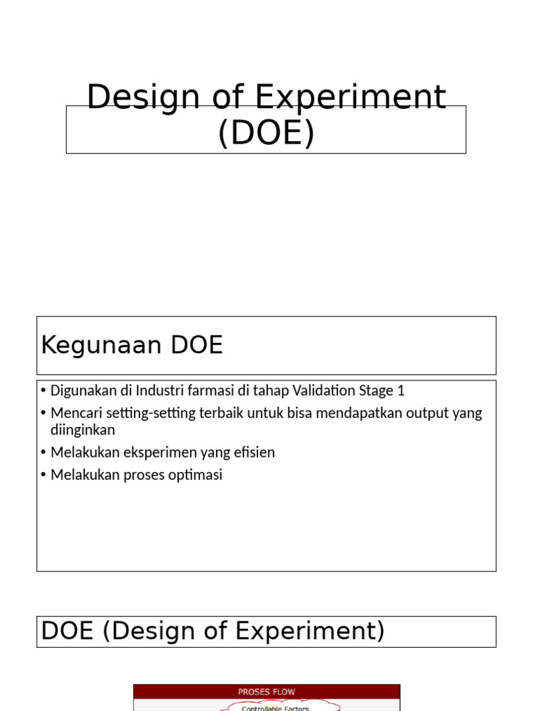 Training Design of Experiment (DOE) | PDF