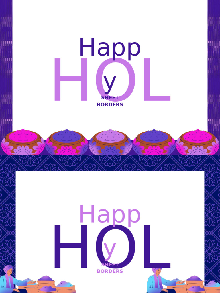 Happy Holi Worksheet Borders | PDF