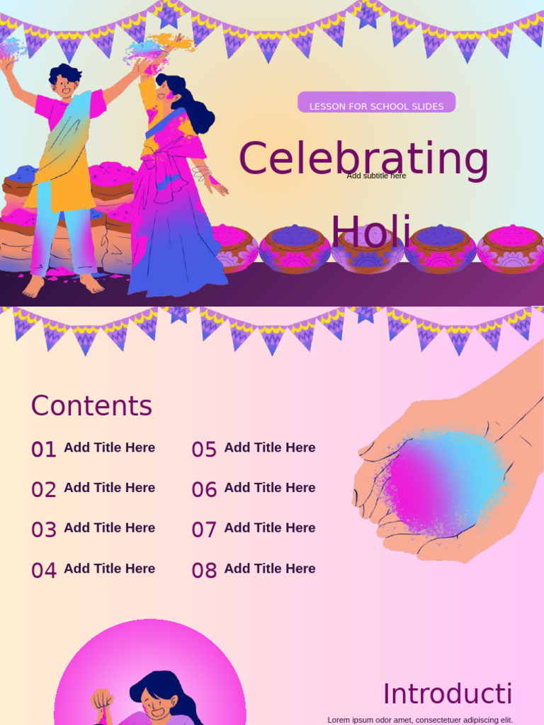 Celebrating Holi Lesson For School Slides | PDF