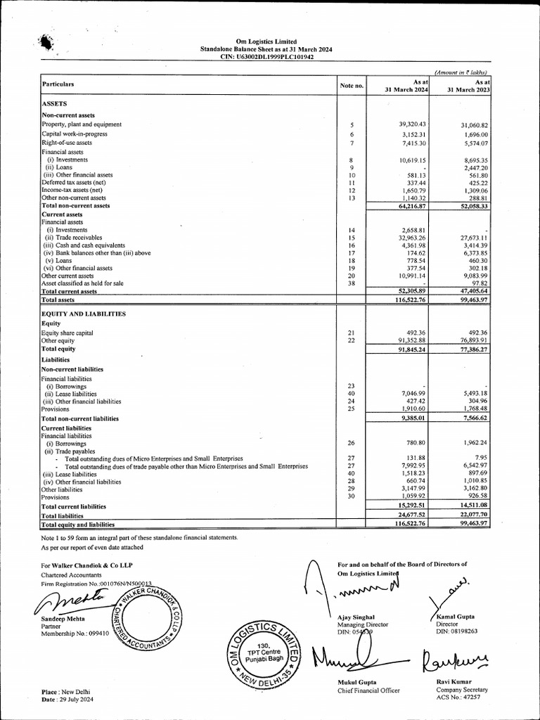Balance Sheet 2023-24 (OLL) .1-2 | PDF