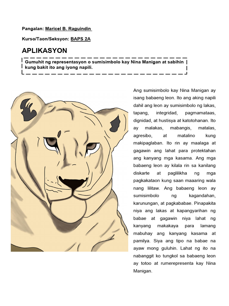 Raguindin, Maricel B. (Baps 2a) - Representasyon Kay Nina Manigan | PDF