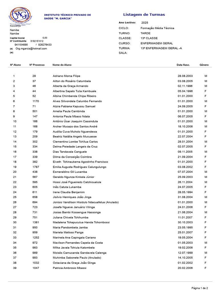 LISTA 13 A ENF | PDF