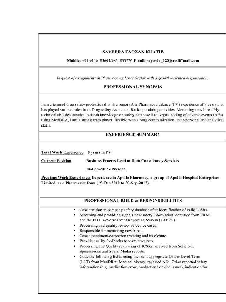 Sayeeda Word CV | PDF
