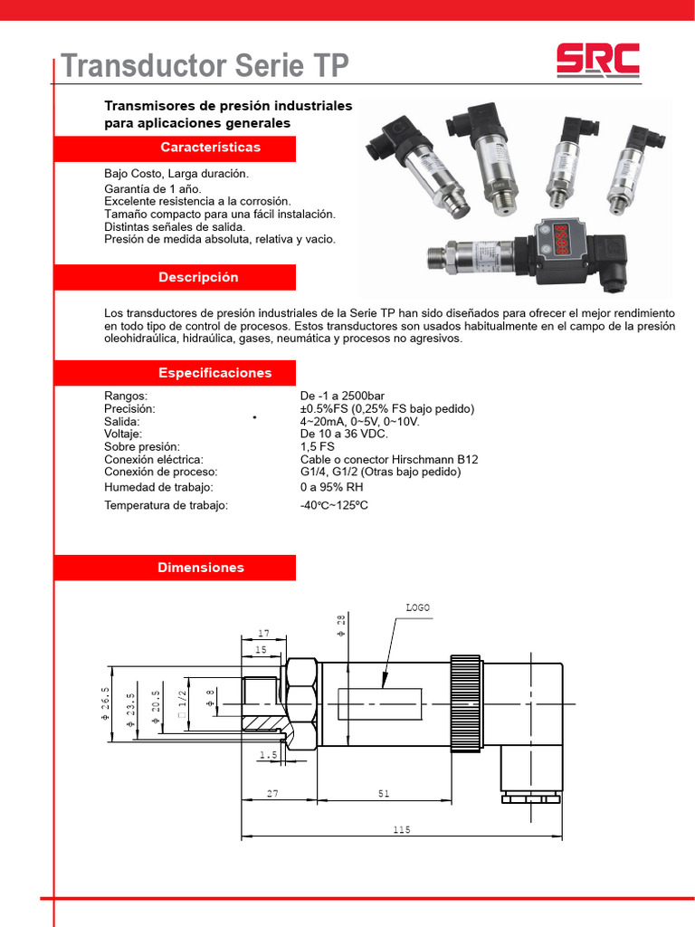 Serie TP6 Transductores Presion | PDF