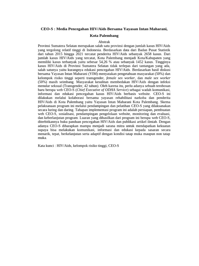 KTI 01 Saintek Tim Hore Universitas Sriwijaya | PDF