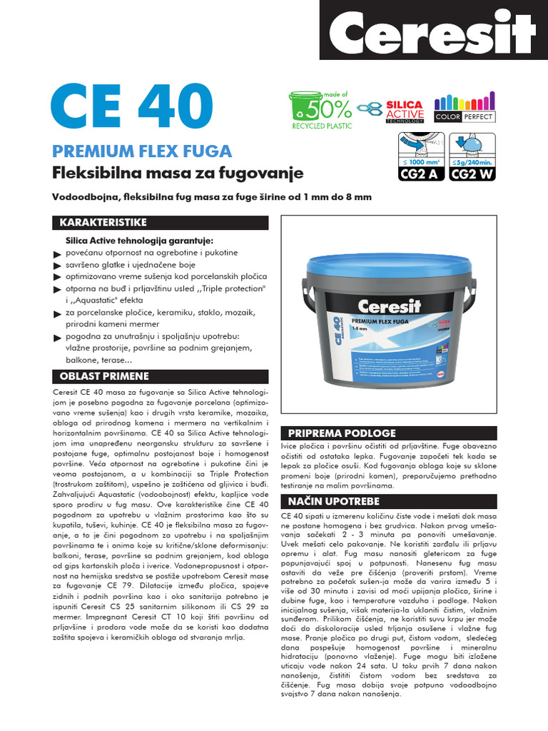 Ceresit CE 40 Premium Flex Fuga | PDF