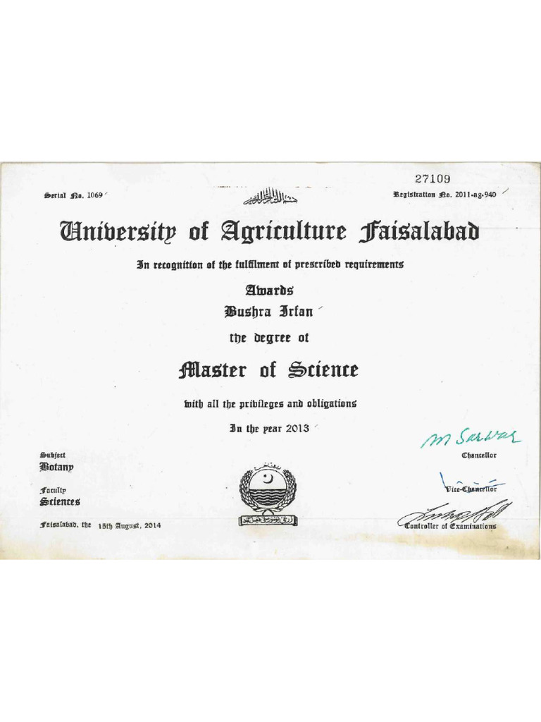 Msc Degree Pdf