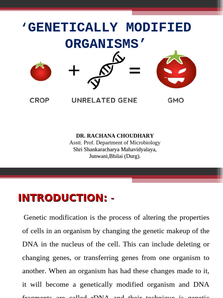 Geneticallymodifiedorganism 220916094813 6891e260 | PDF | Genetically ...