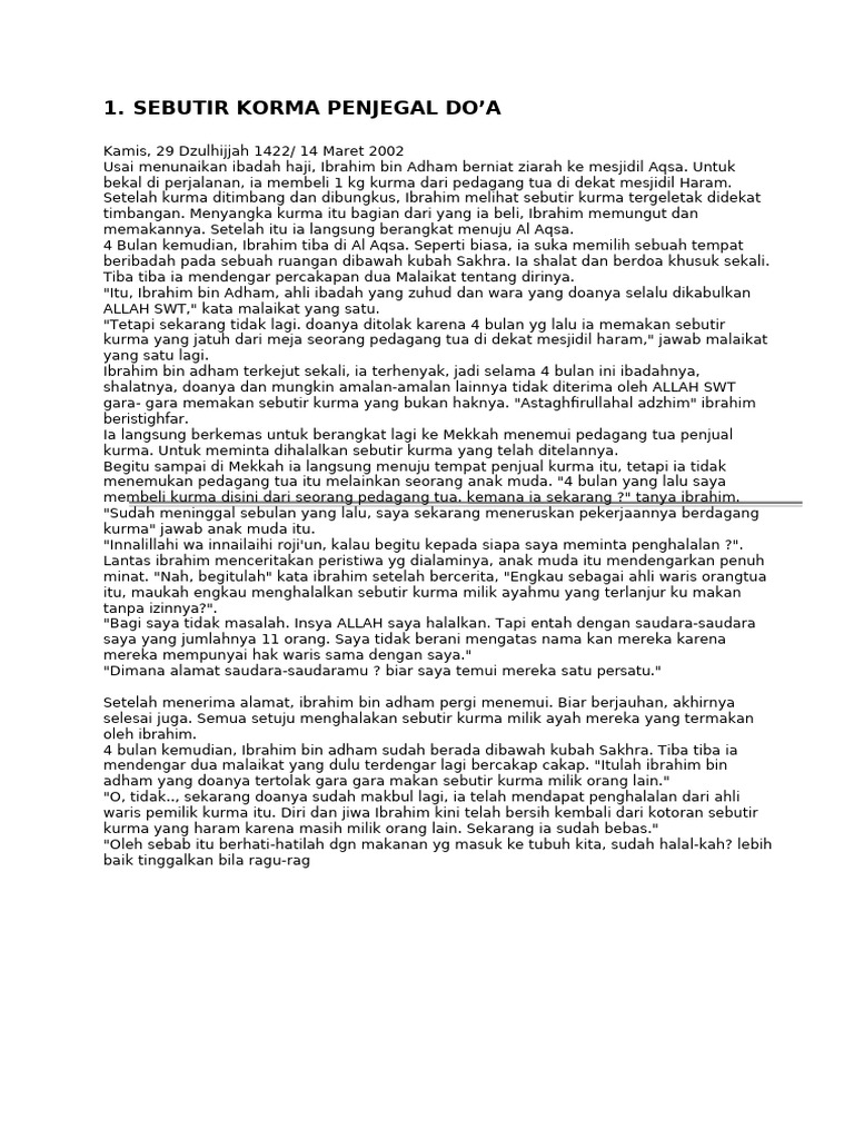 Sebutir Korma Penjegal Do | PDF