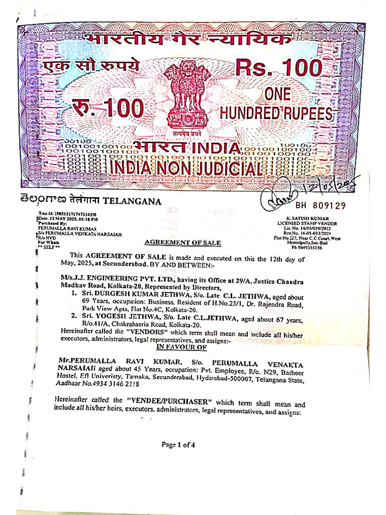Latest Title Deeds or Draft Copy - Property Documents (Photocopy) - M ...