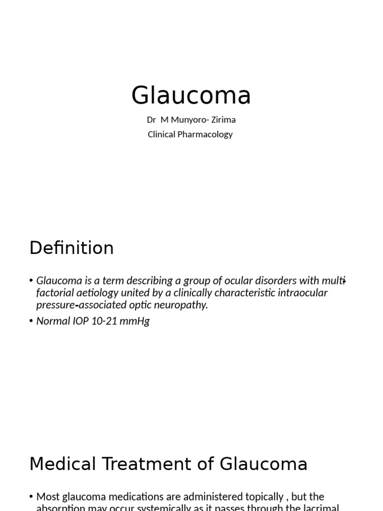 Glaucoma, Cataracts, Conjunctivitis | PDF | Glaucoma | Drugs