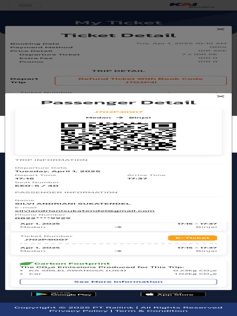 Railink Reservation Confirmation | PDF | Airlines