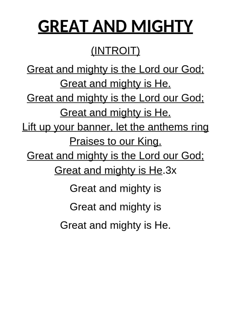 Great and Mighty | PDF
