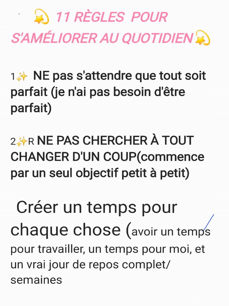 11 Règle Pour S'améliorer Au Quotidien | PDF