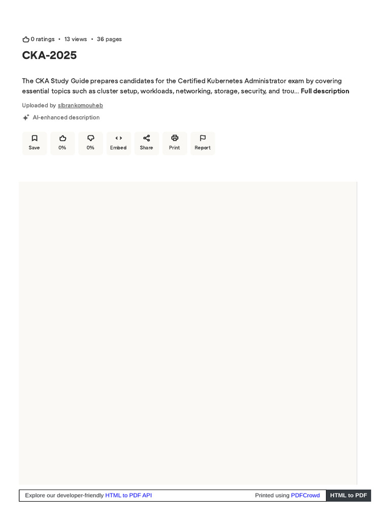 Www Scribd Com Document 874332758 CKA 2025 | PDF | Computing