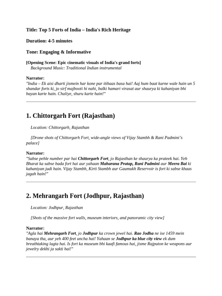 Top 5 Forts of India Part-01 | PDF