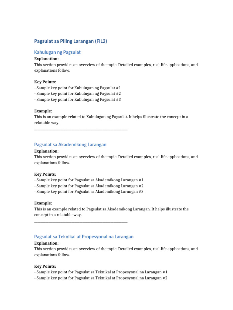 Pagsulat Sa Piling Larangan | PDF