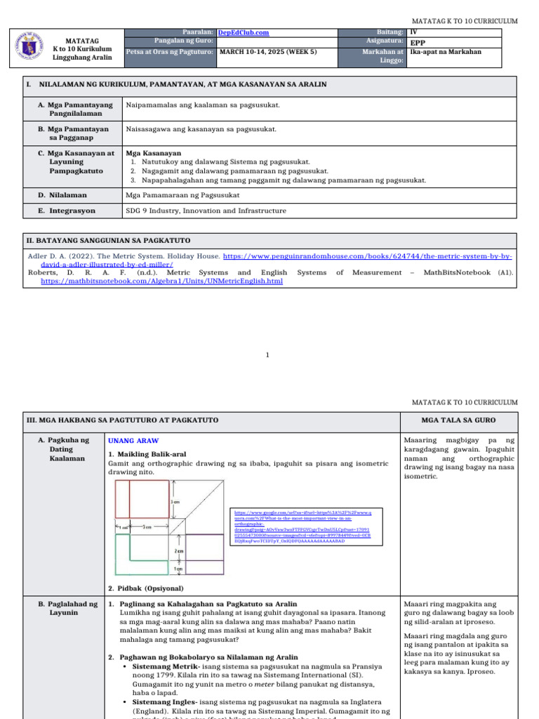 DLL Matatag - Epp 4 q4 w5 | PDF