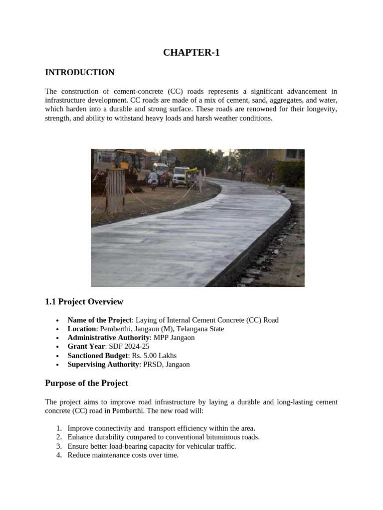 Cement Concrete Road Construction Guide | PDF | Concrete | Road
