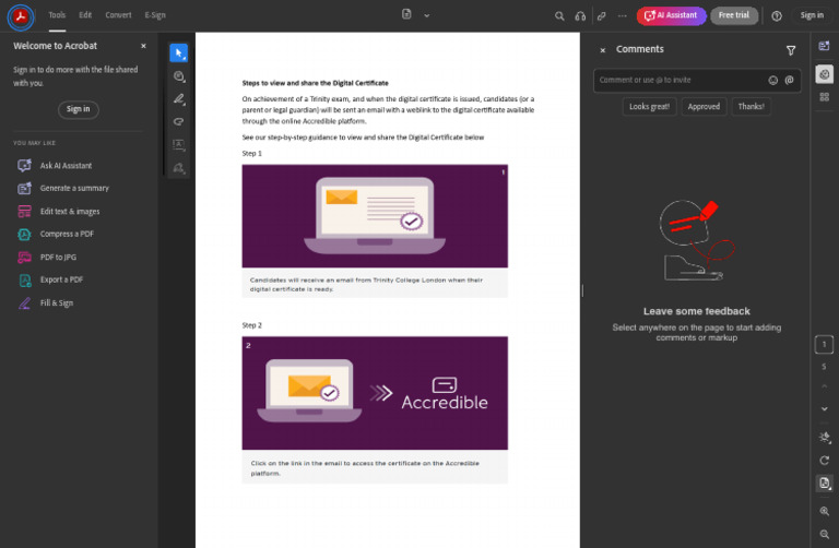 View and Share Certificate - Adobe Cloud Storage | PDF