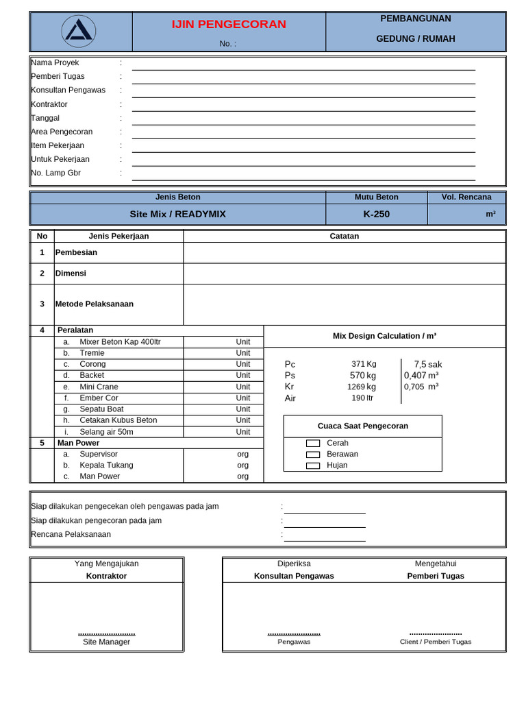 1.a Dokumen Ijin Pengecoran | PDF