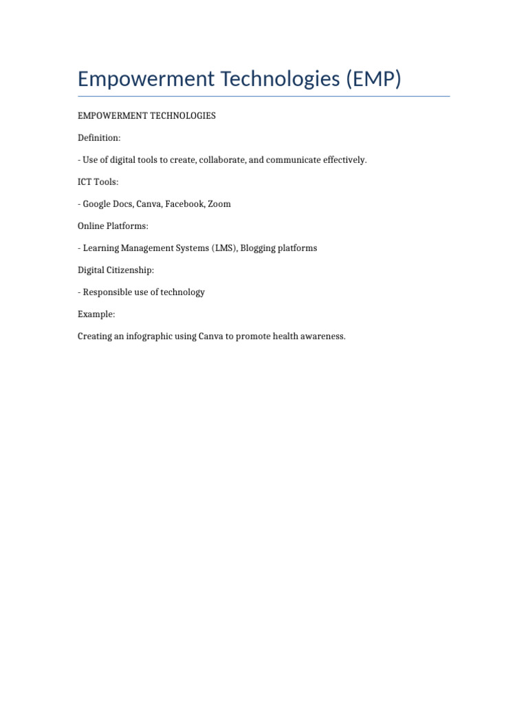Empowerment Technologies EMP | PDF