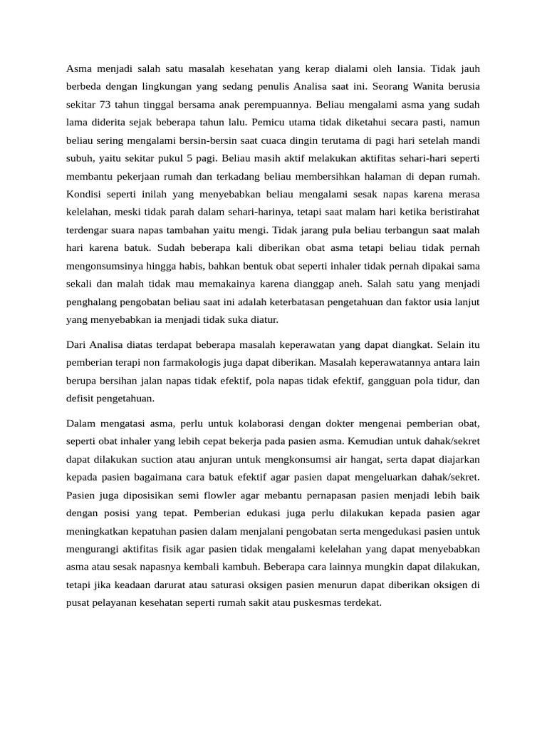 Contoh Kasus Asma Lansia | PDF
