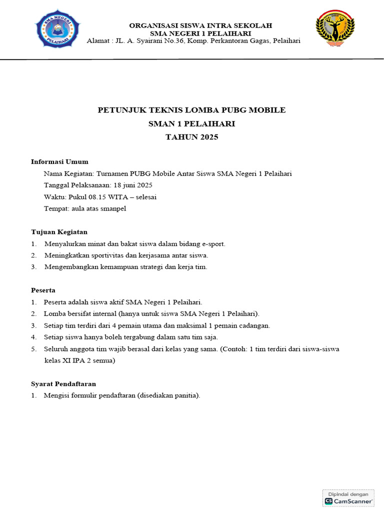 Juknis E-Sport Pubg | PDF