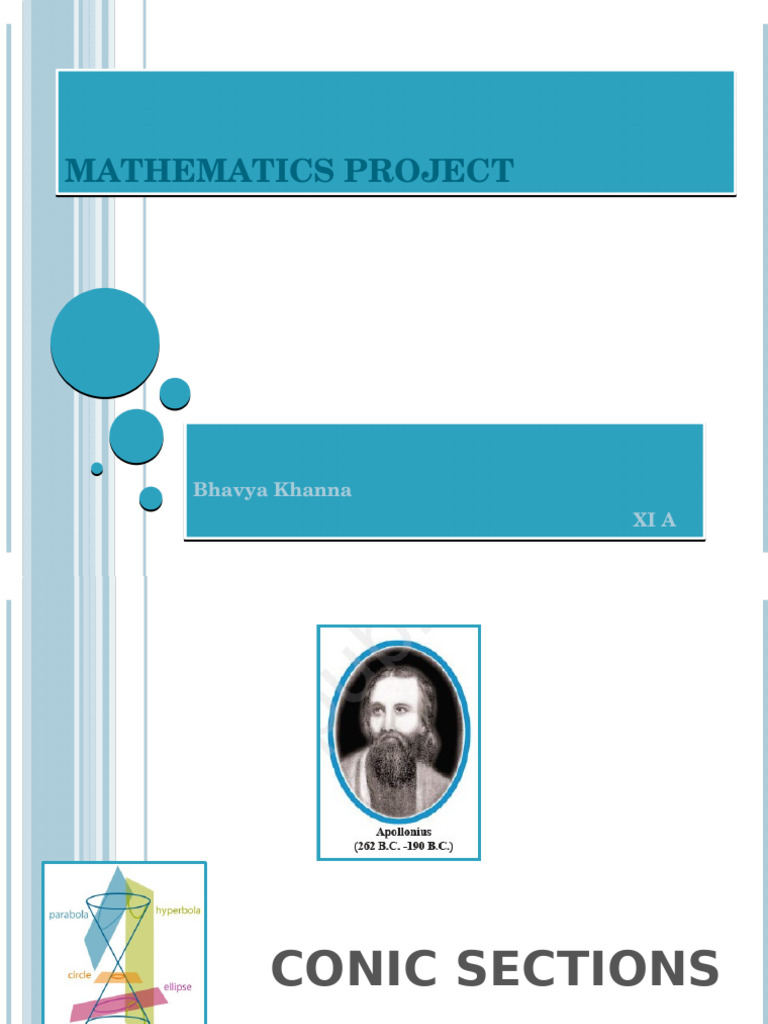 Mathematics Project On Conic Sections by Divya - PPTX 20250620 114614 0000 | PDF | Ellipse ...