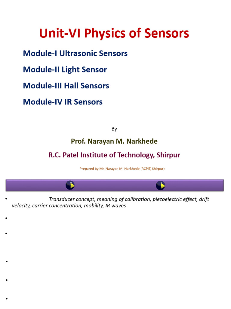 Unit-VI Physics of Sensors-1 | PDF | Infrared | Thermography