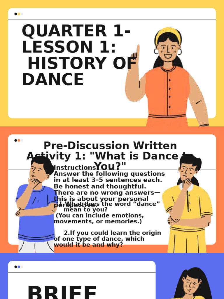Lesson 1 Brief History of Dance | PDF | Dances | Ballet