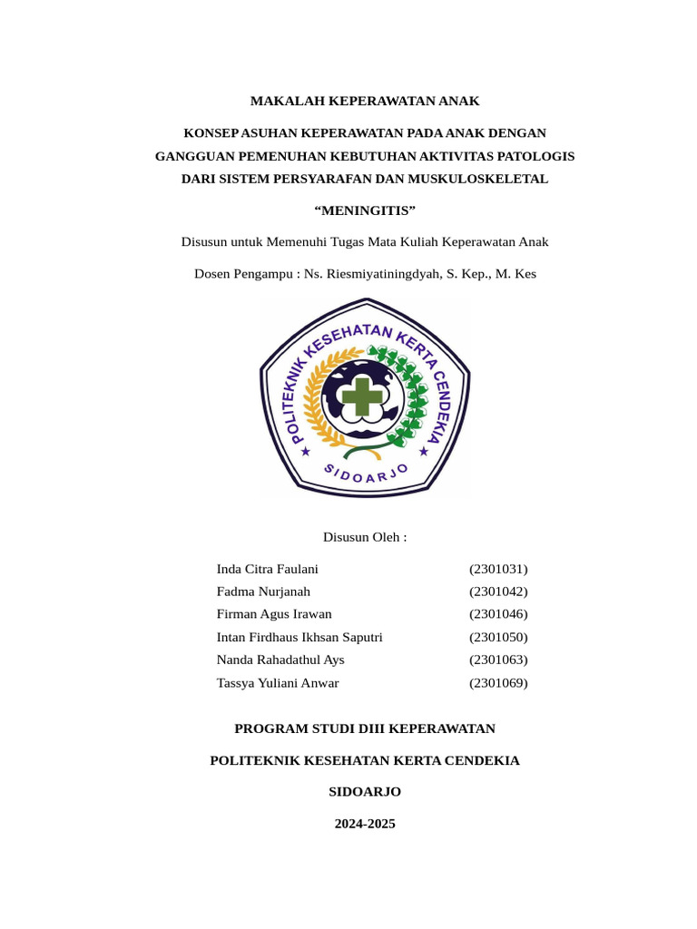 Anak Meningitis | PDF