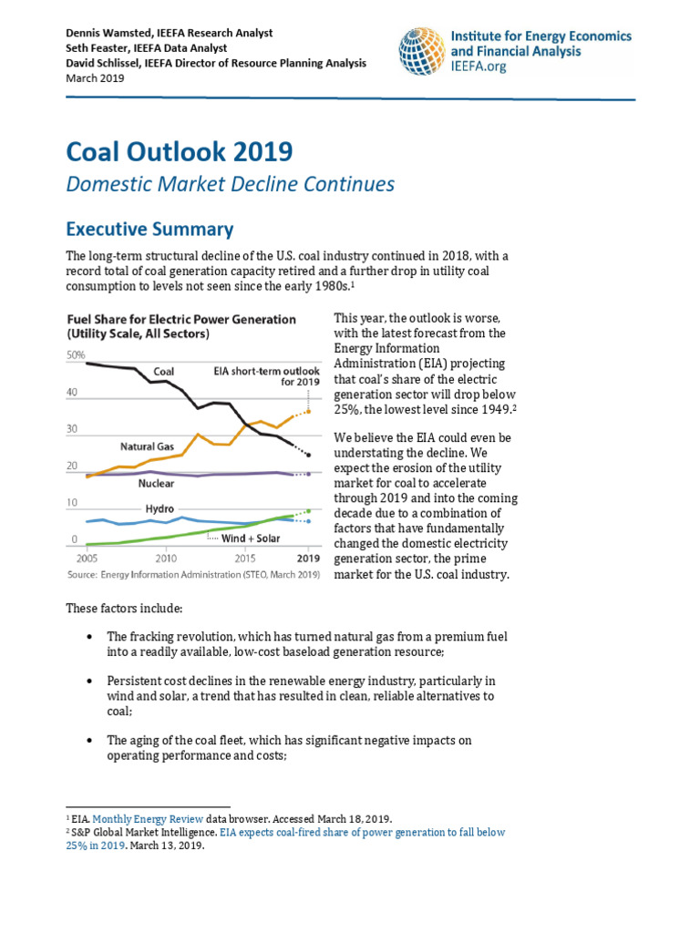 Coal Outlook 2019 March 2019 | PDF | Wind Power | Electricity Generation