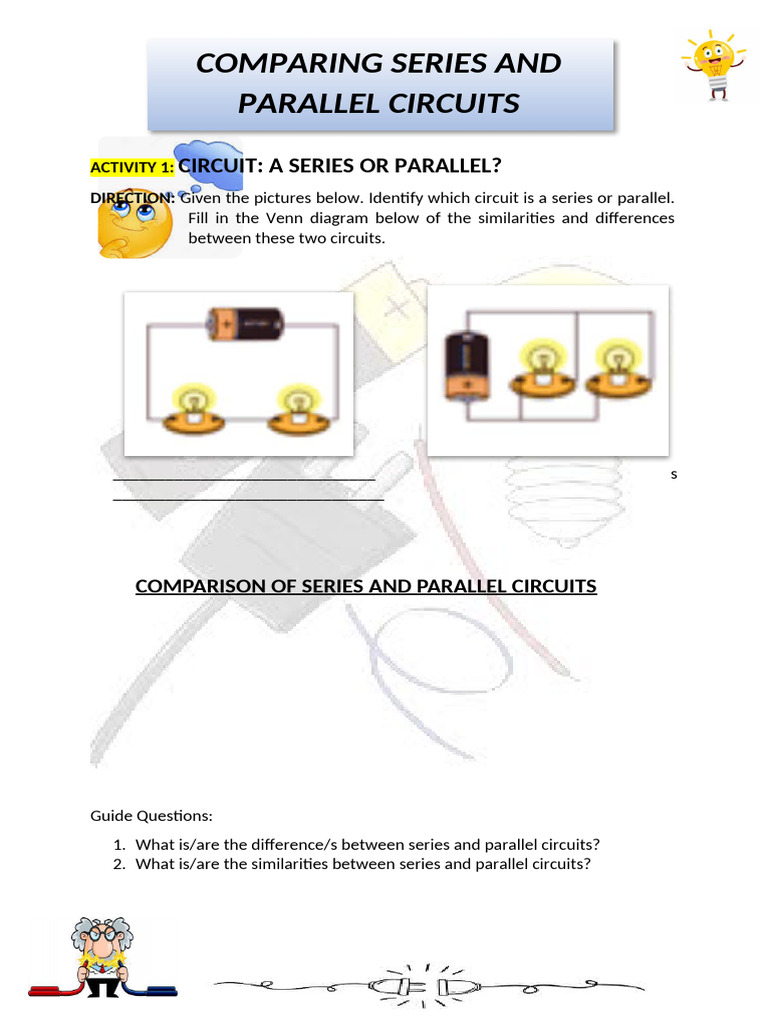 Comparing Series and Parallel Circuits - Cot. Activity Sheets | PDF | Series And Parallel ...
