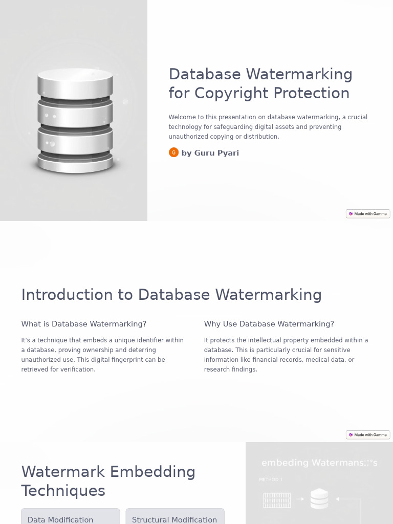 Database Watermarking For Copyright Protection | PDF | Databases | Computer Security