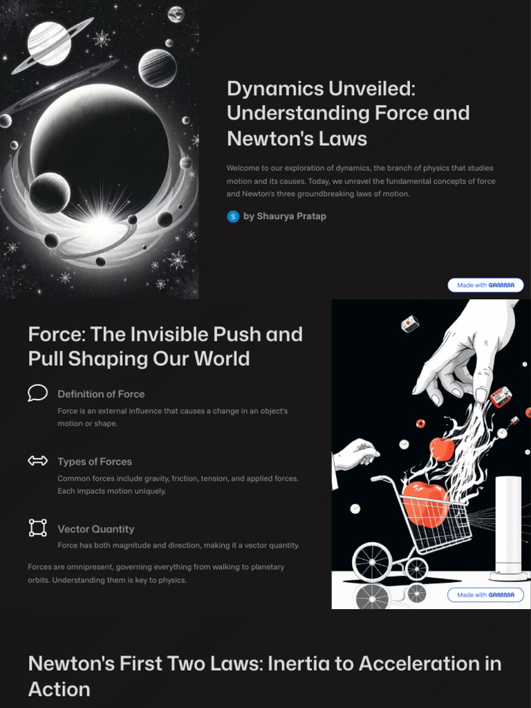 Dynamics Unveiled Understanding Force and Newtons Laws | PDF | Force | Newton's Laws Of Motion