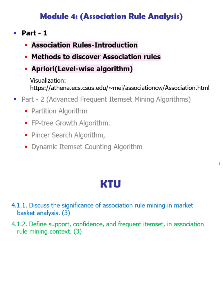 DM-M4.1-Association v25.4.2 | PDF | Data Analysis | Information Science