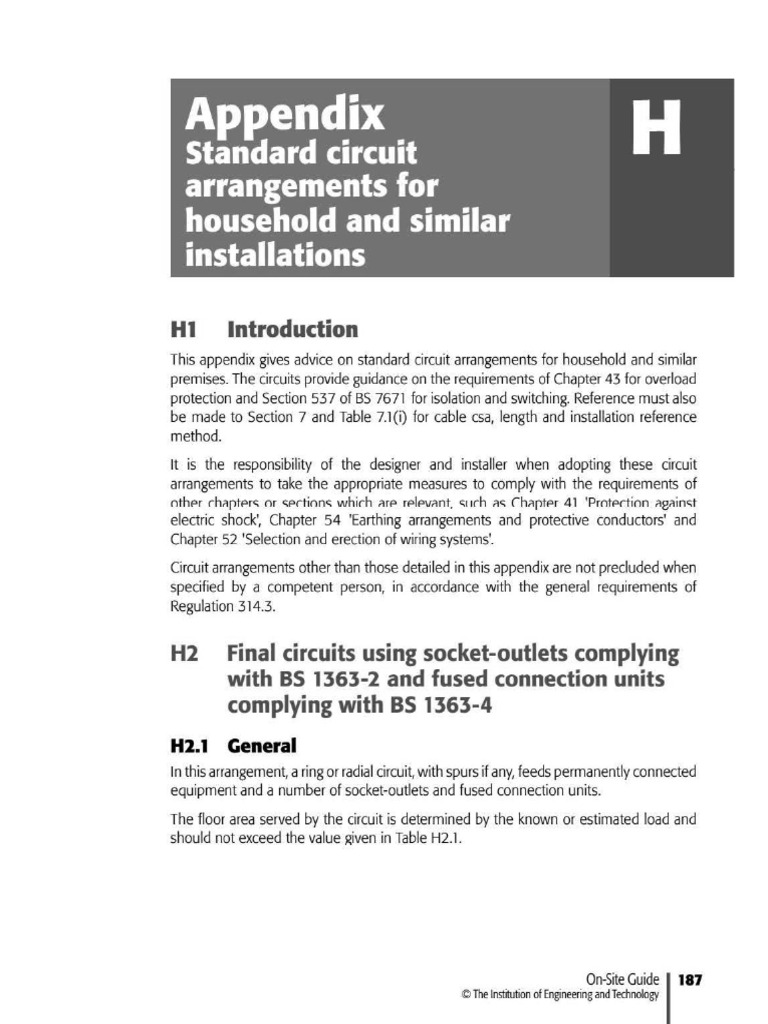Appendix H - Circuit Arrangement | PDF