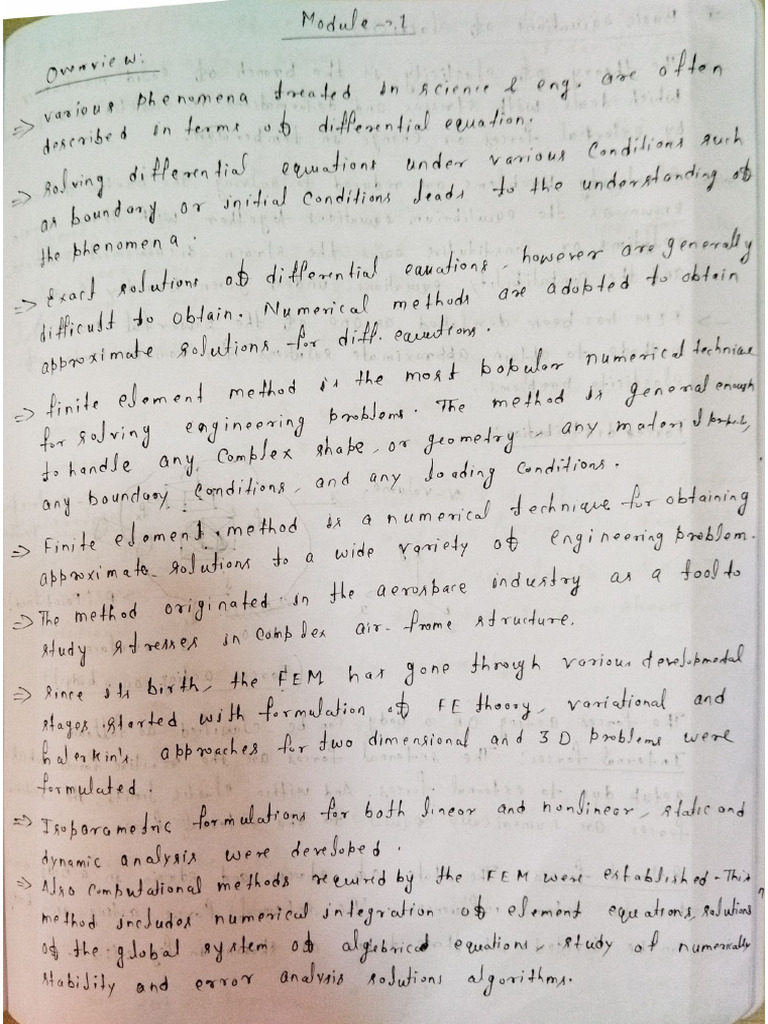 FEM 1st Module | PDF