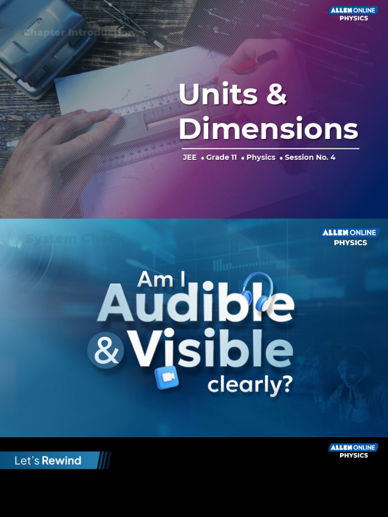 Units and Dimensions - Basic Mathematics and Vectors 04-01 | PDF | Force | Momentum