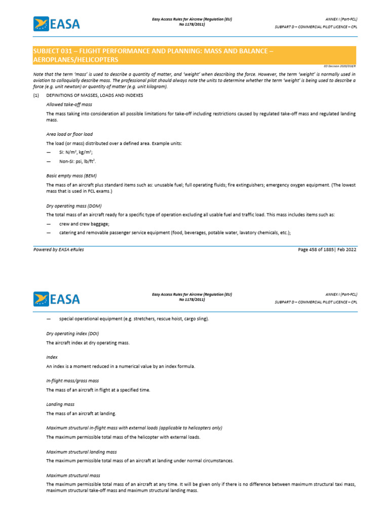 031 Sílabas Easa para Tema Flight Planning | PDF | Aviation | Aircraft