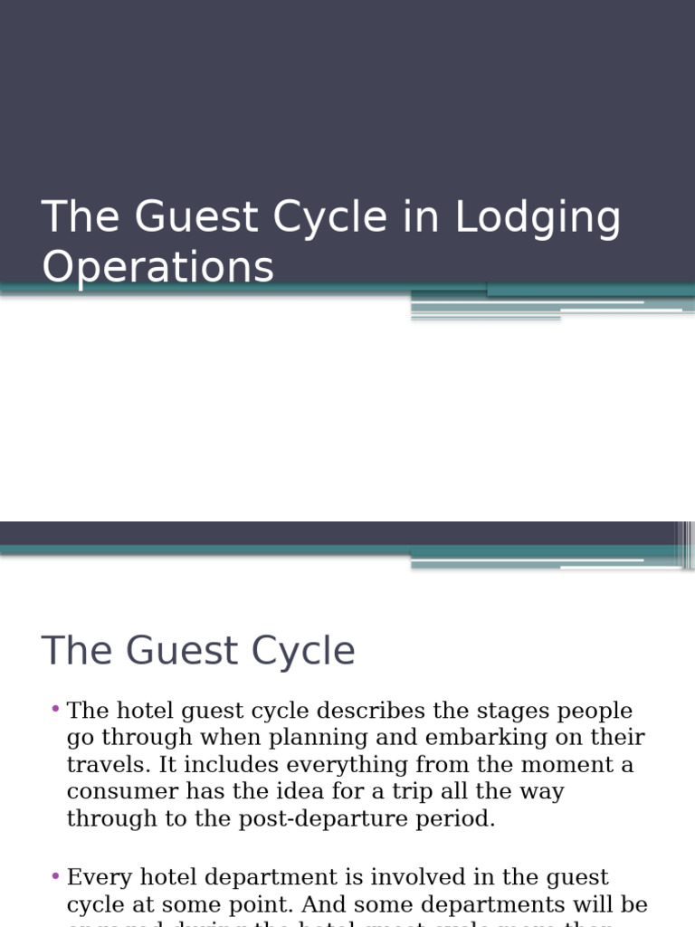 The Guest Cycle in Lodging Operations | PDF