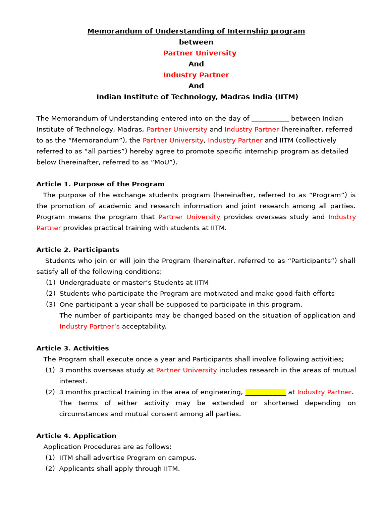 Internship Agreement Template 1 | PDF | Intellectual Property | Arbitration