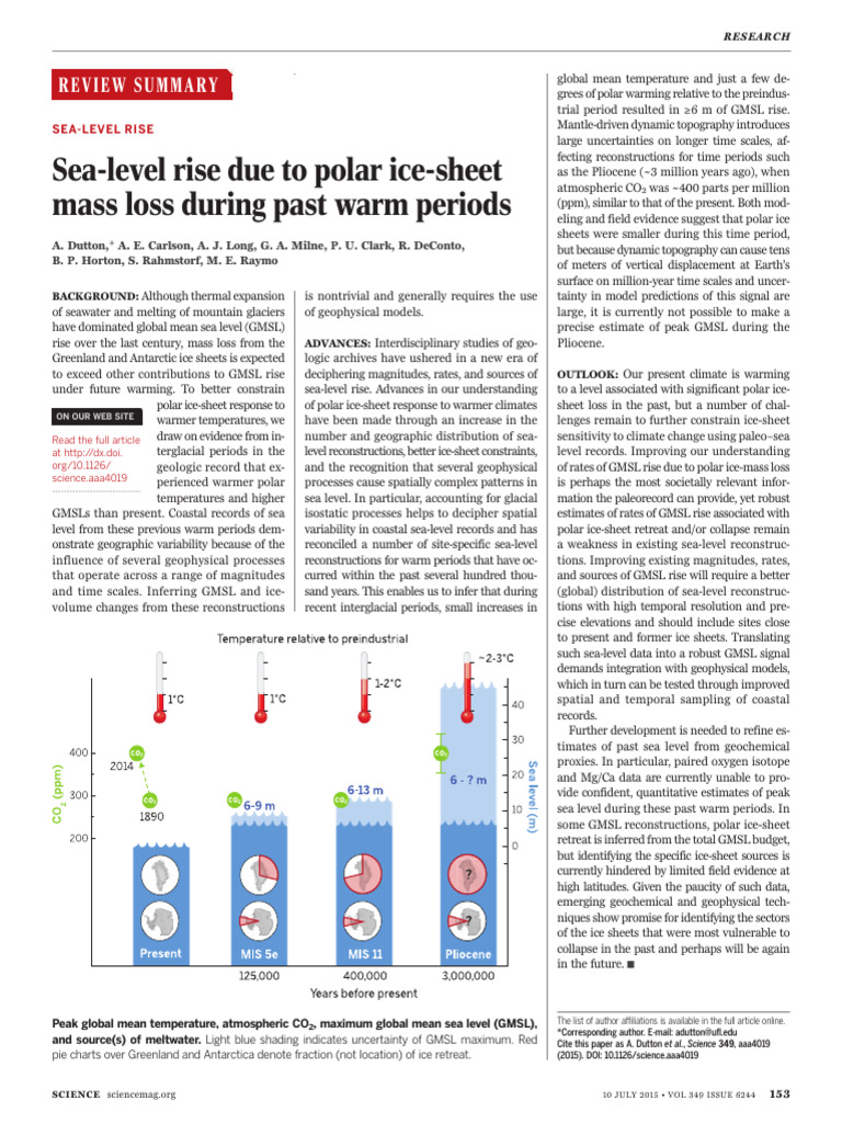 Sea-Level Rise Due To Polar Ice-Sheet Mass Loss During Past Warm ...